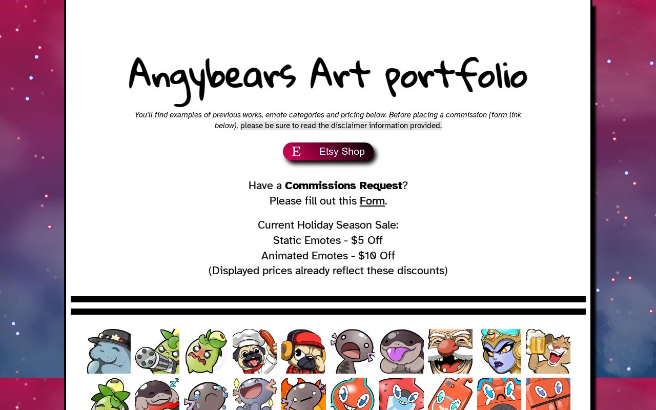 AngyBears Art Portfolio, Examples and Info.